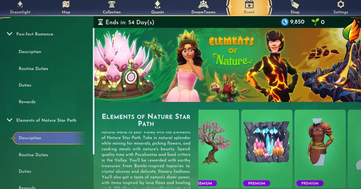 Disney Dreamlight Valley: Elements of Nature Star Pathの全報酬と任務 | GAMES.GG